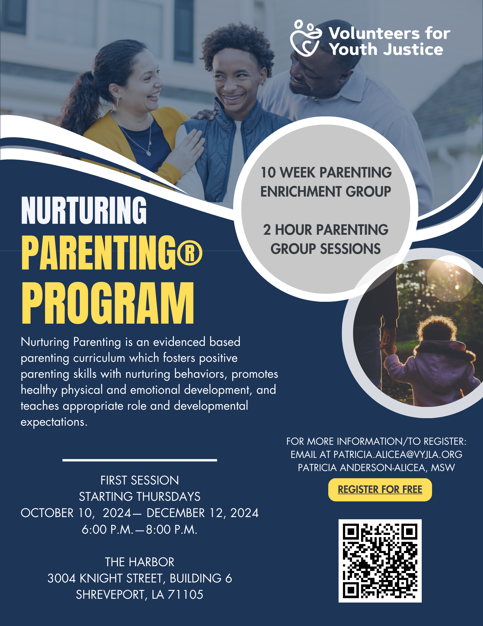 Volunteers for Youth Justice Offers Free Nurturing Parenting® Program